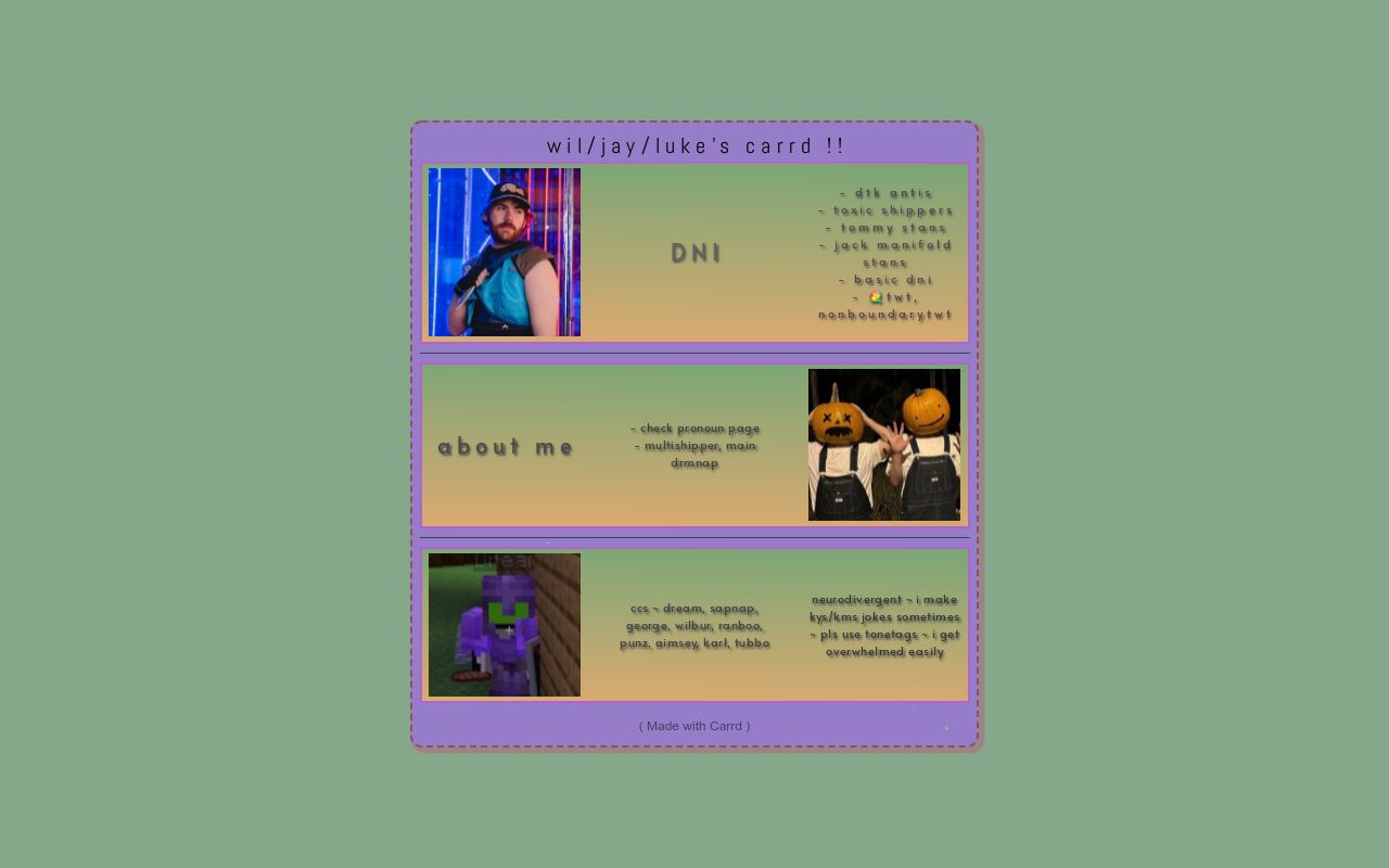 wil/jay/luke's carrd